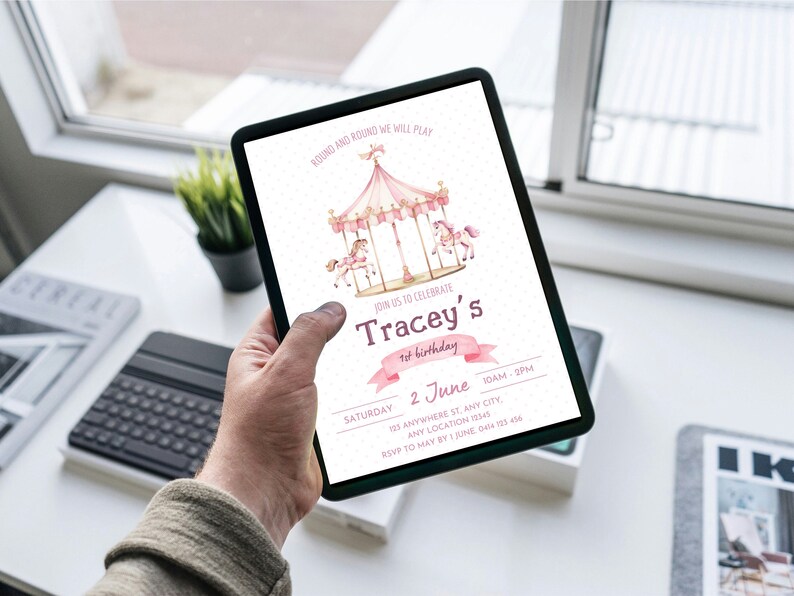 Merry Go Round Invite, Carousel Horse, Carousel Birthday Party ...