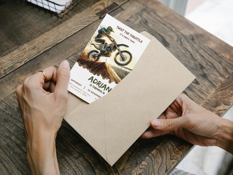 Motocross Invite, Dirtbike Invitation, Twist the Throttle, Boy Birthday ...