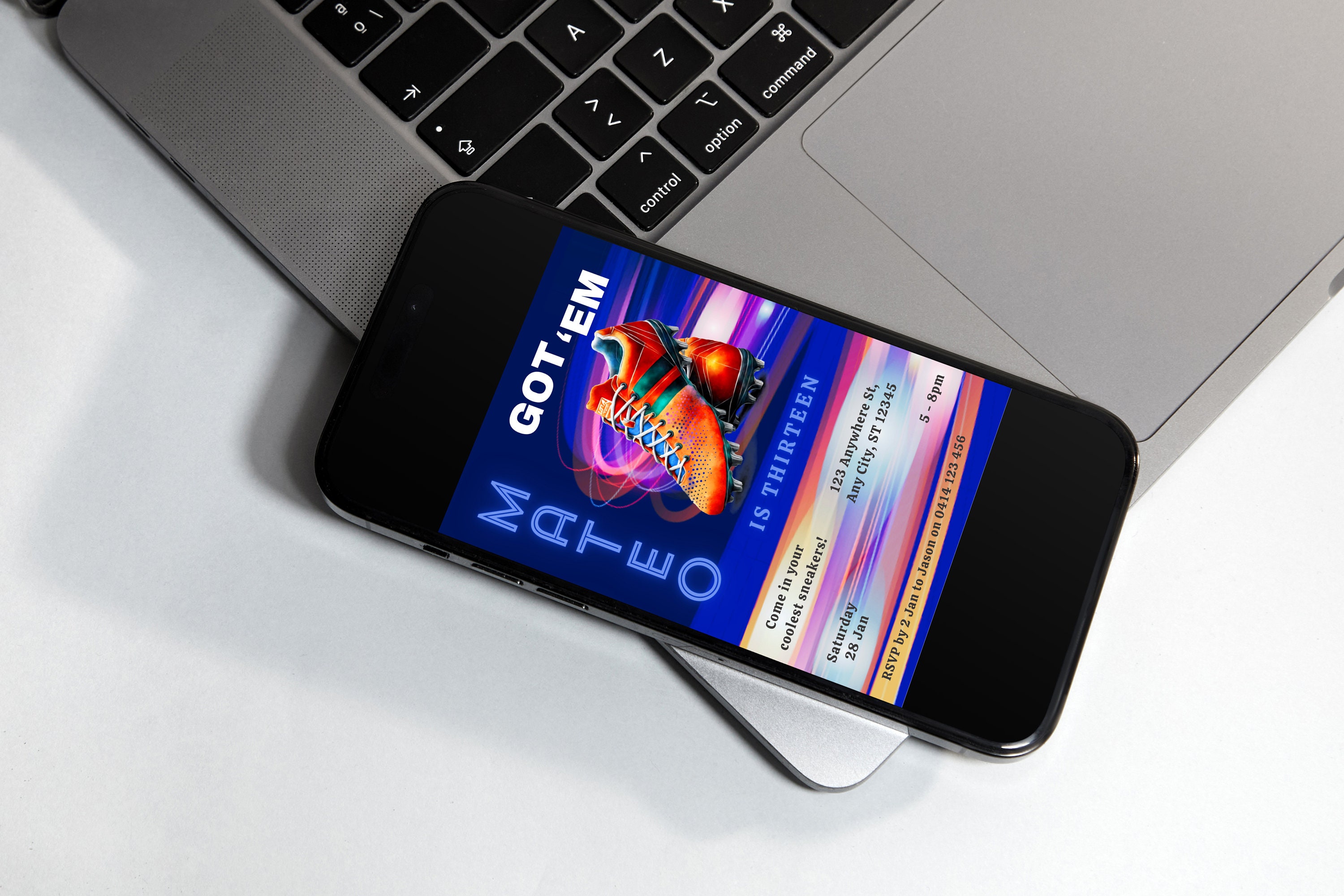 Got Em Sneakers Birthday Party Invitation, Sneakers Gala Party Invite ...