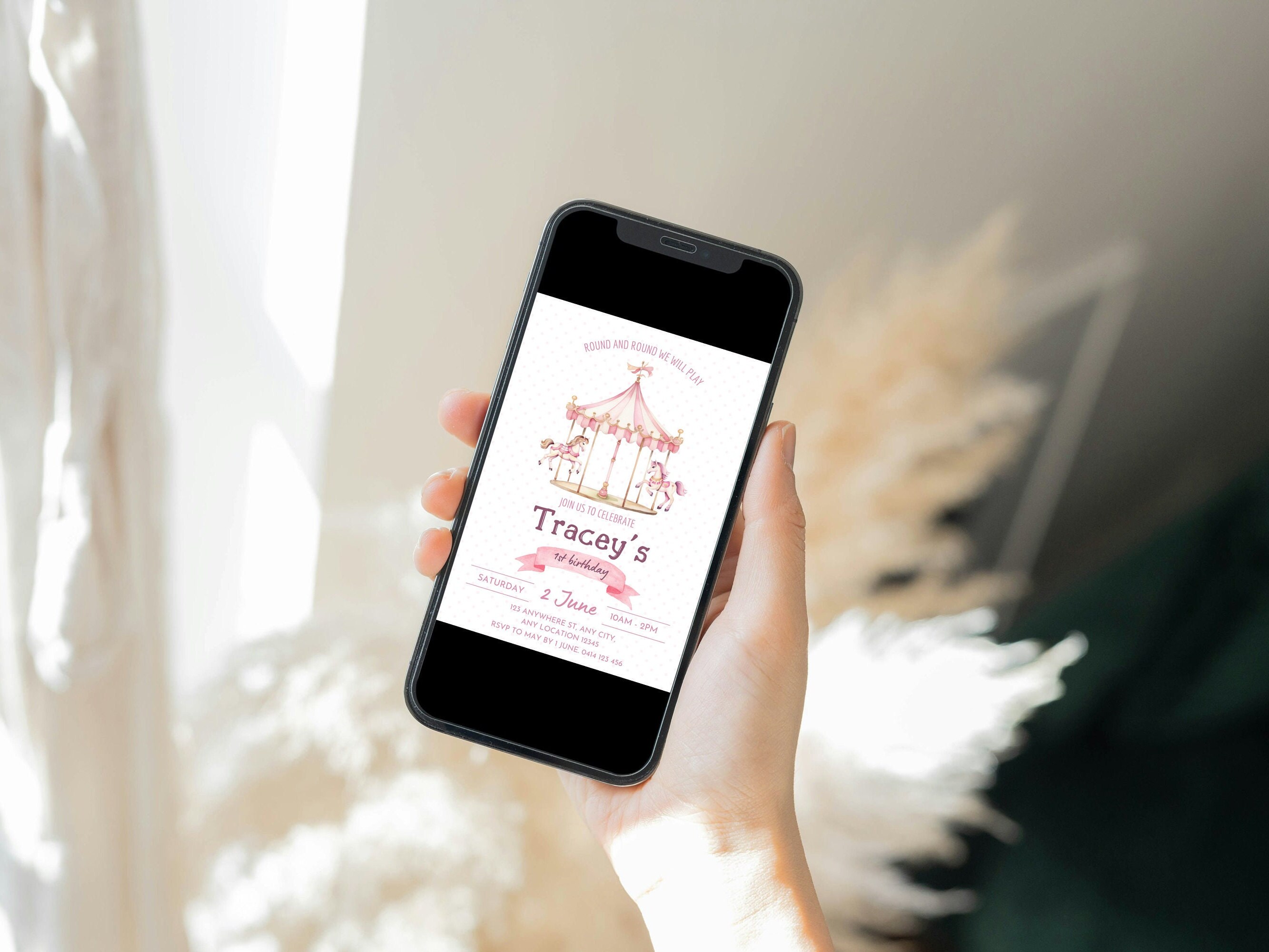 Merry Go Round Invite, Carousel Horse, Carousel Birthday Party ...