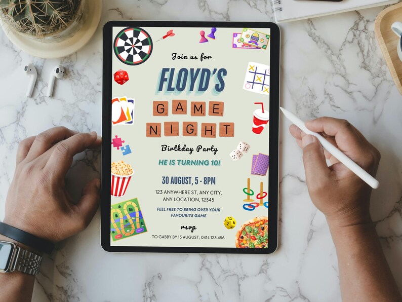 Board Game Birthday Invitation, Game Night Birthday Party Invitation ...