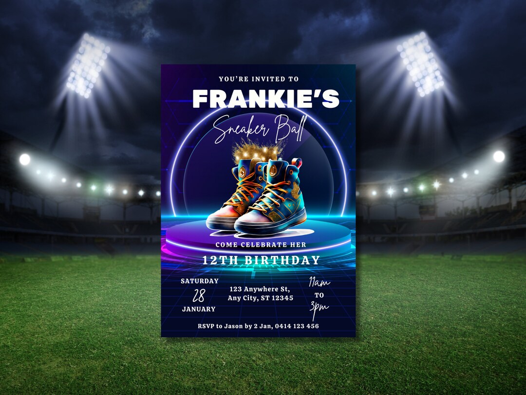 Sneakers Ball Birthday Party Invitation, Sneakers Gala Party Invite ...