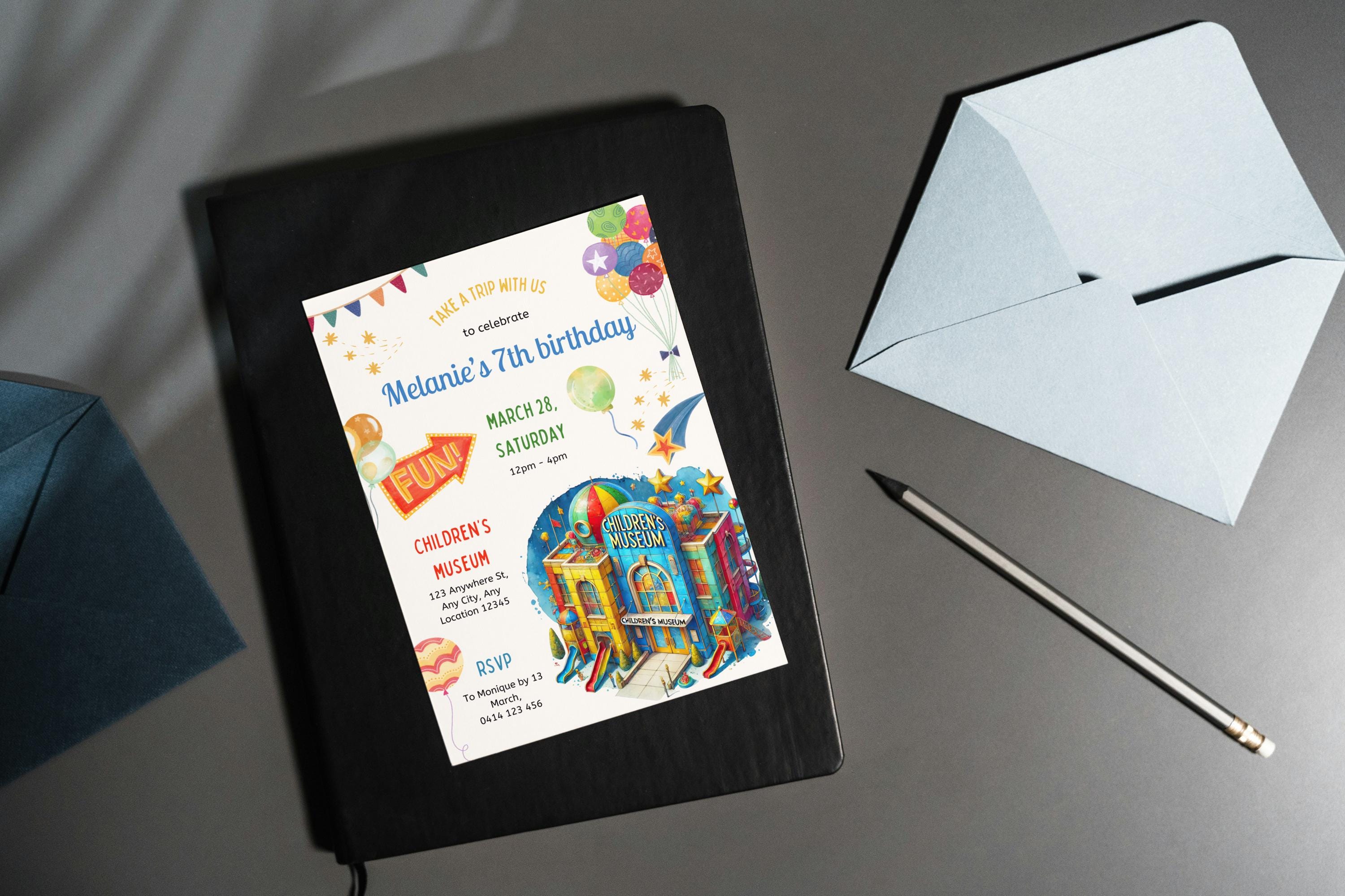 Museum Invitation, Museum Birthday Party, Kids Museum Party, Museum ...