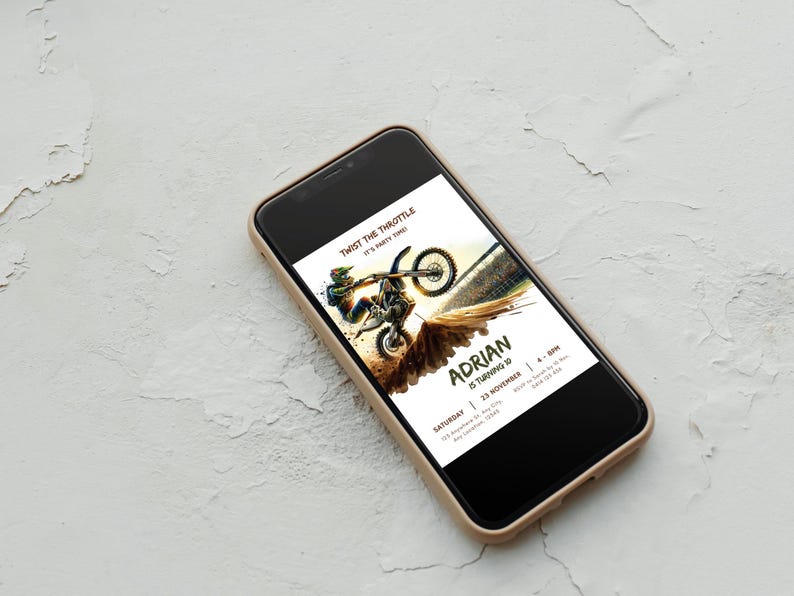 Motocross Invite, Dirtbike Invitation, Twist the Throttle, Boy Birthday ...