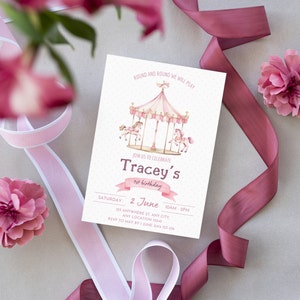 Merry Go Round Invite, Carousel Horse, Carousel Birthday Party ...