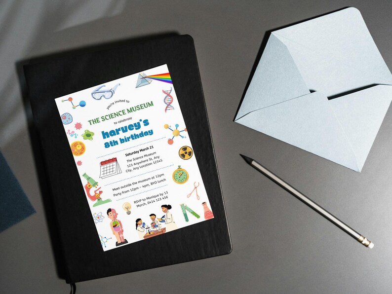 Science Museum Birthday Party, Simple Museum Invitation, Kids Museum ...