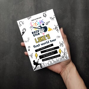 Rock N Roll Birthday Invitation, Boy 1st Birthday, One Rocks Birthday ...