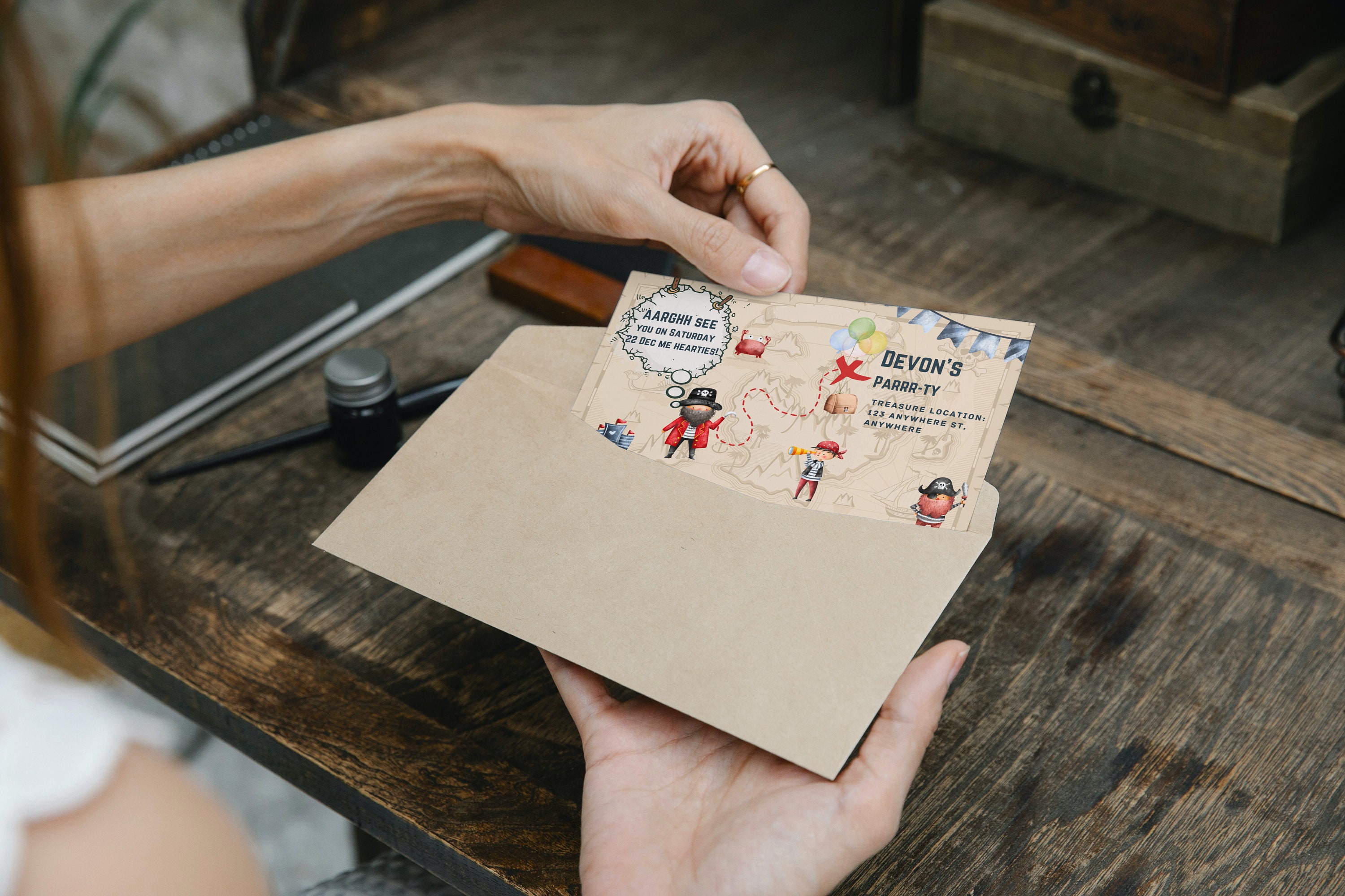 Pirate Treasure Map Birthday Invite Editable Pirate Birthday - Etsy