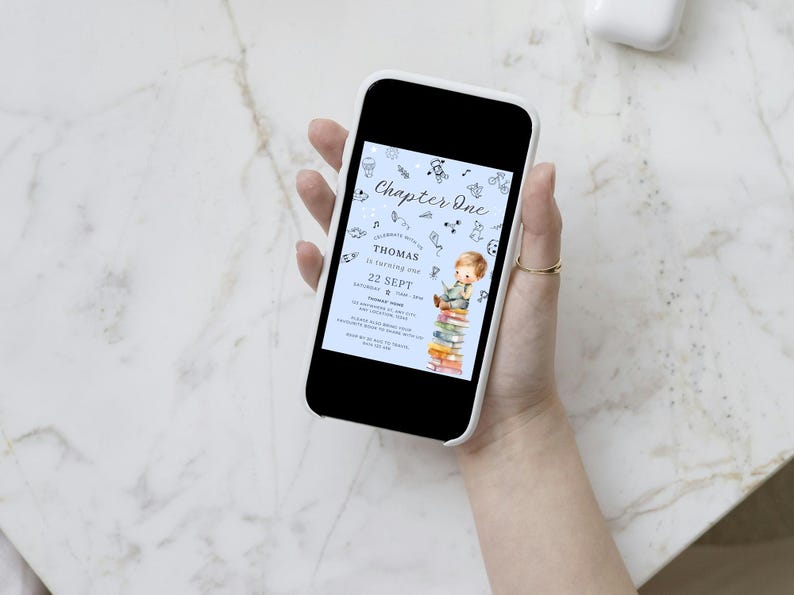 Storybook Birthday Invitation, Reading Books Invite, Book Worm Invite ...