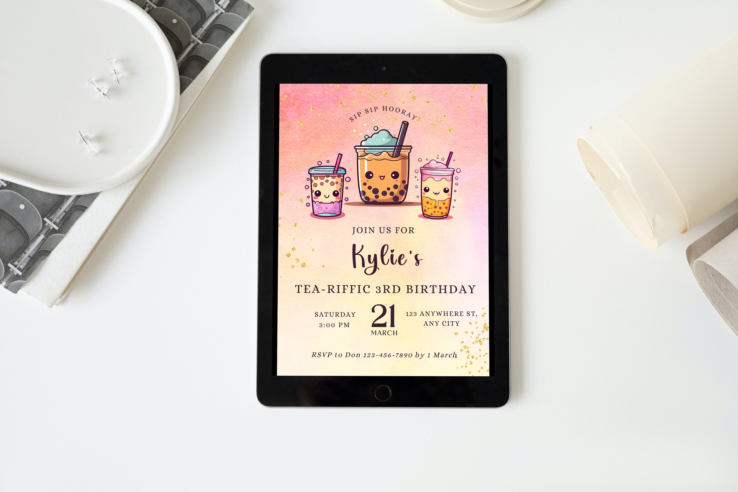 Boba Tea Birthday Party, Bubble Tea Themed Party, Milk Tea Party, Par ...