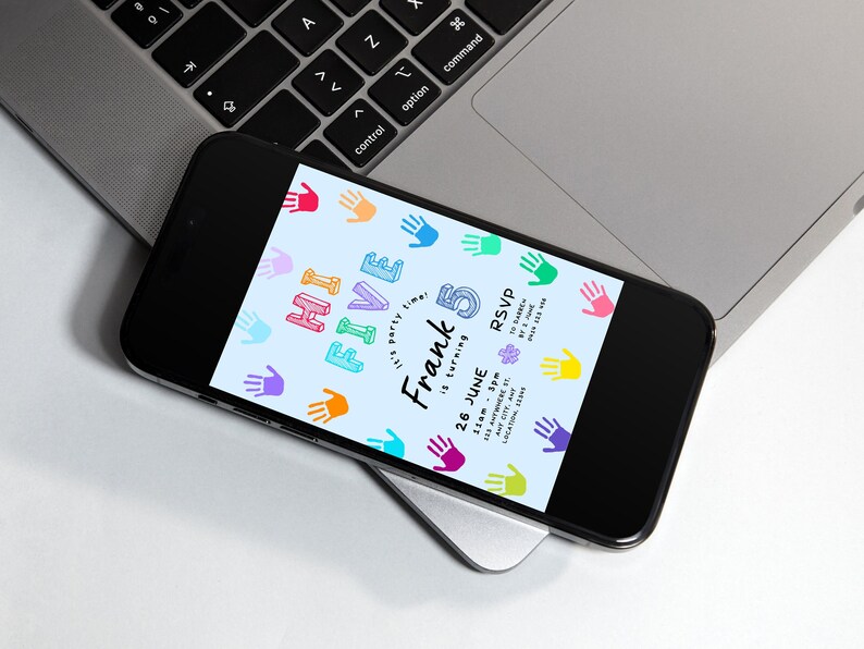 Hi Five Birthday Invite, Printable Hi 5 Invite, High Five Birthday ...