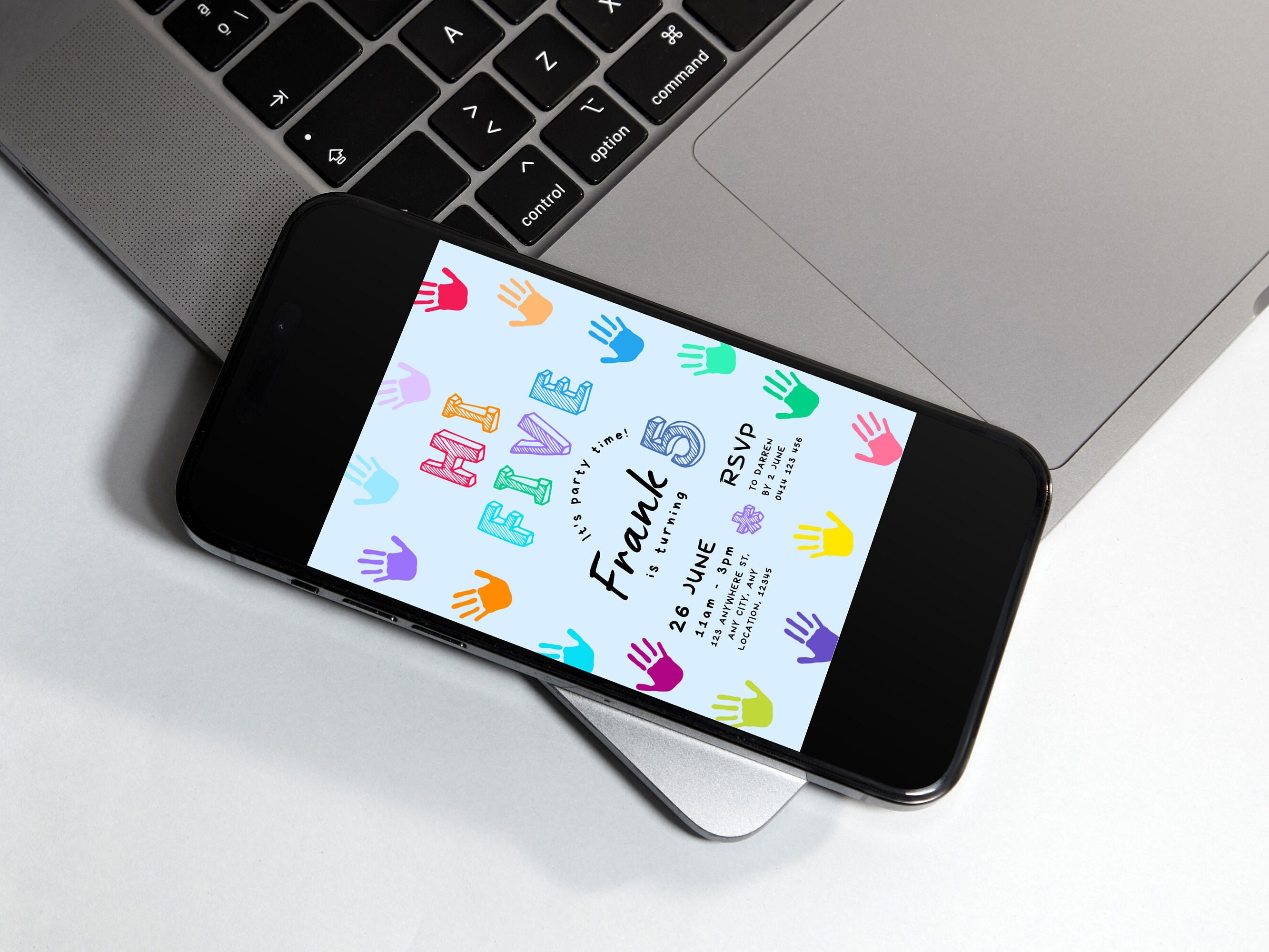 Hi Five Birthday Invite, Printable Hi 5 Invite, High Five Birthday ...
