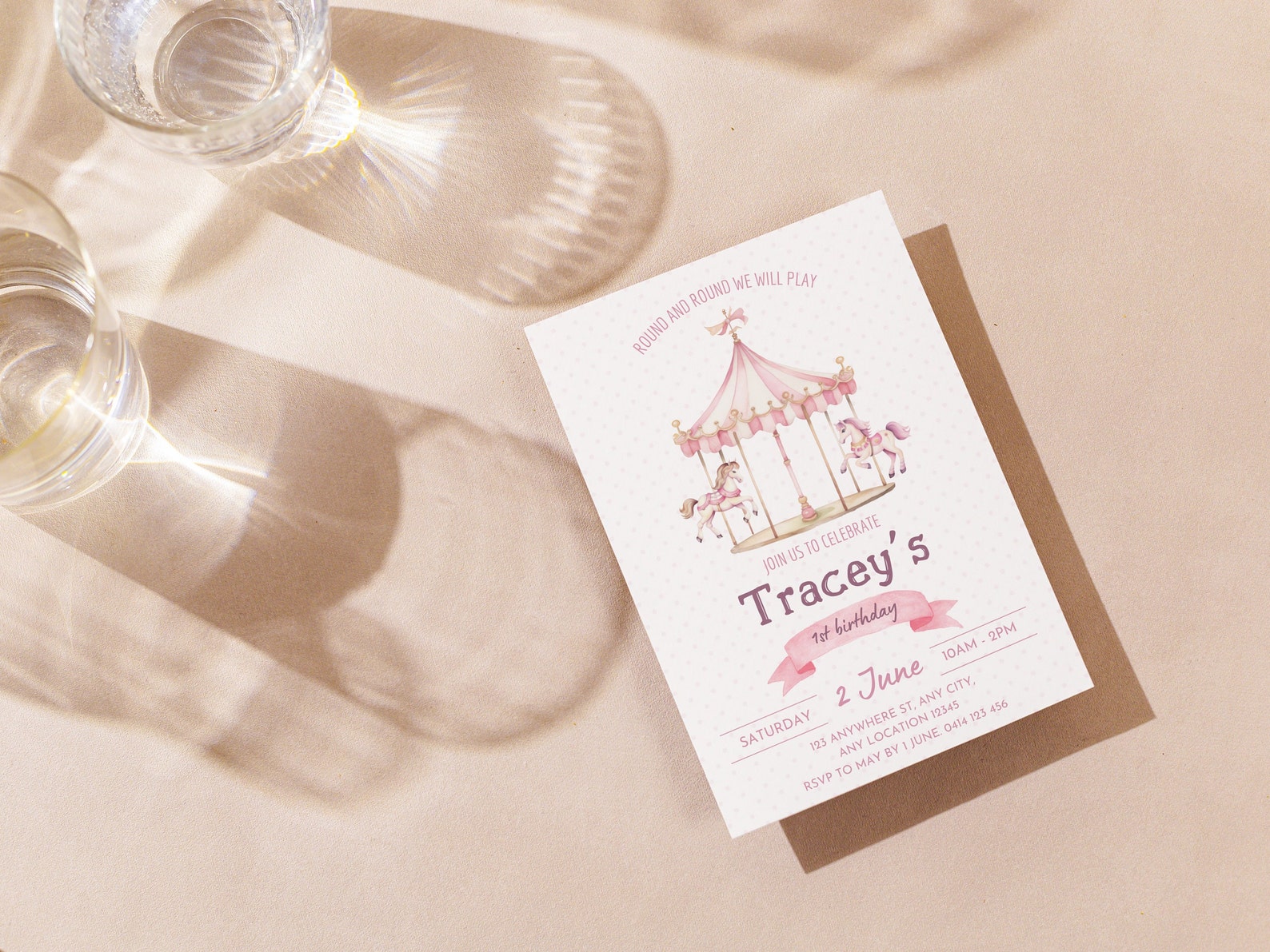 Merry Go Round Invite, Carousel Horse, Carousel Birthday Party ...