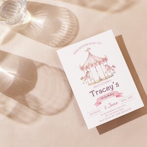Merry Go Round Invite, Carousel Horse, Carousel Birthday Party ...