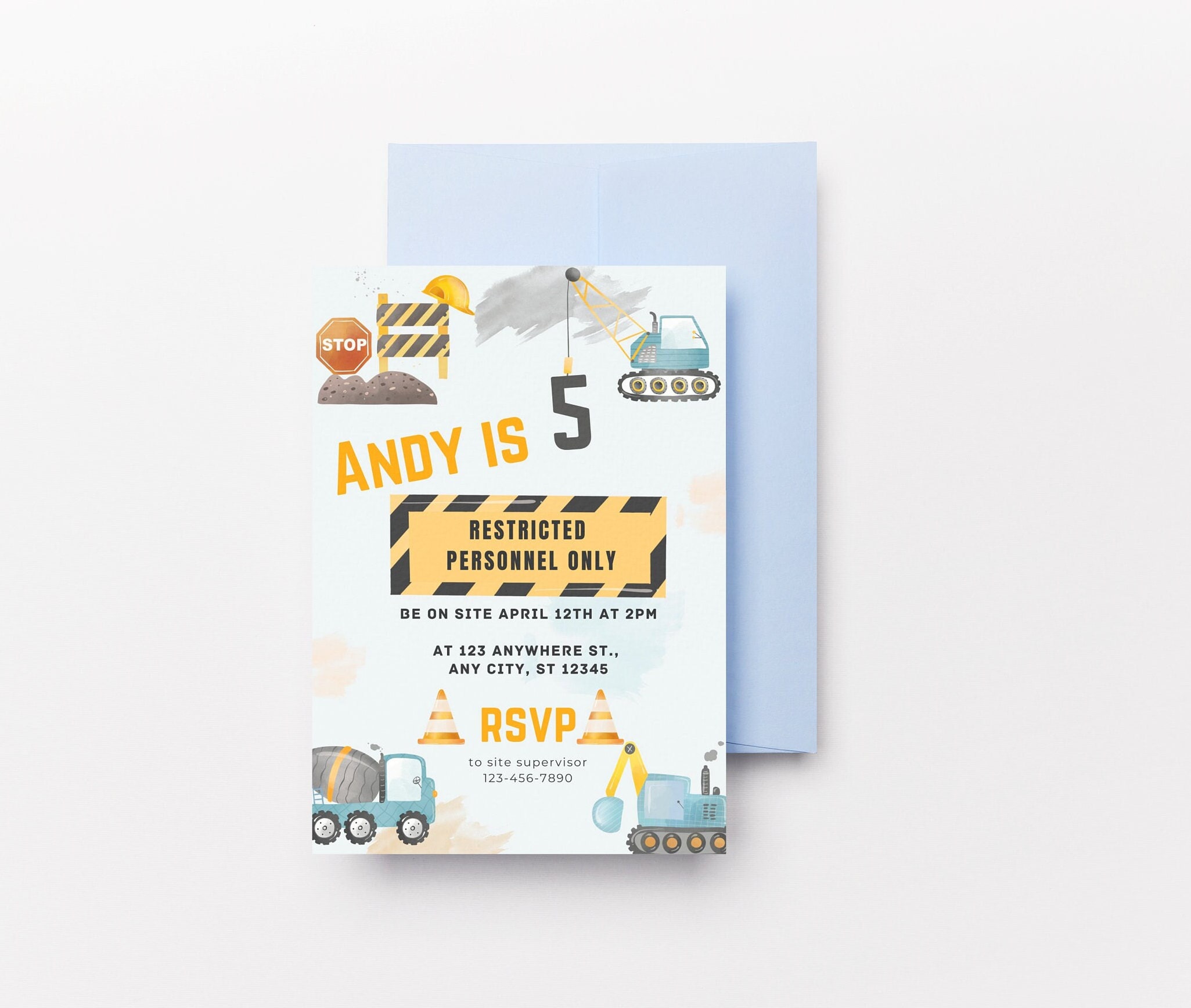 Editable Construction Birthday Invitation Template Phone, Dump Truck ...