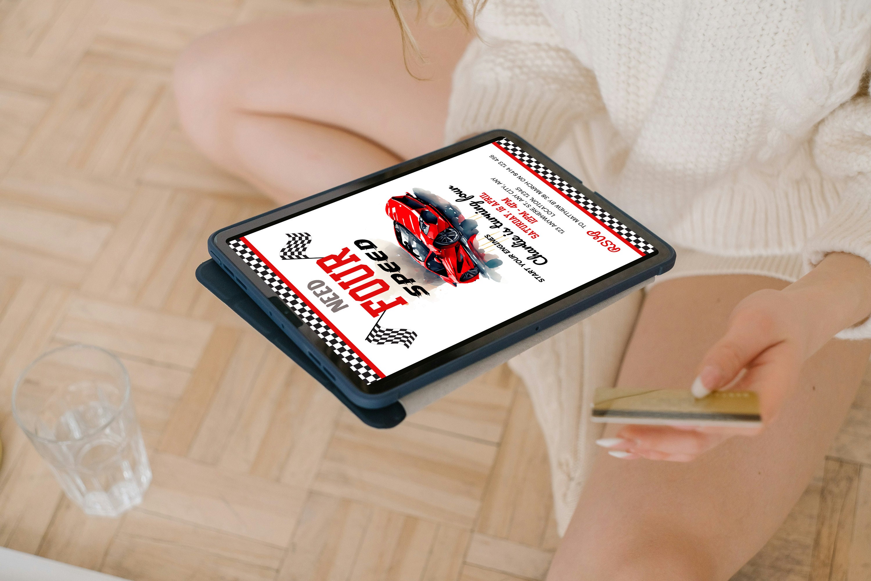 Need Four Speed Birthday Party Invitation, Need 4 Speed Invite, Red ...