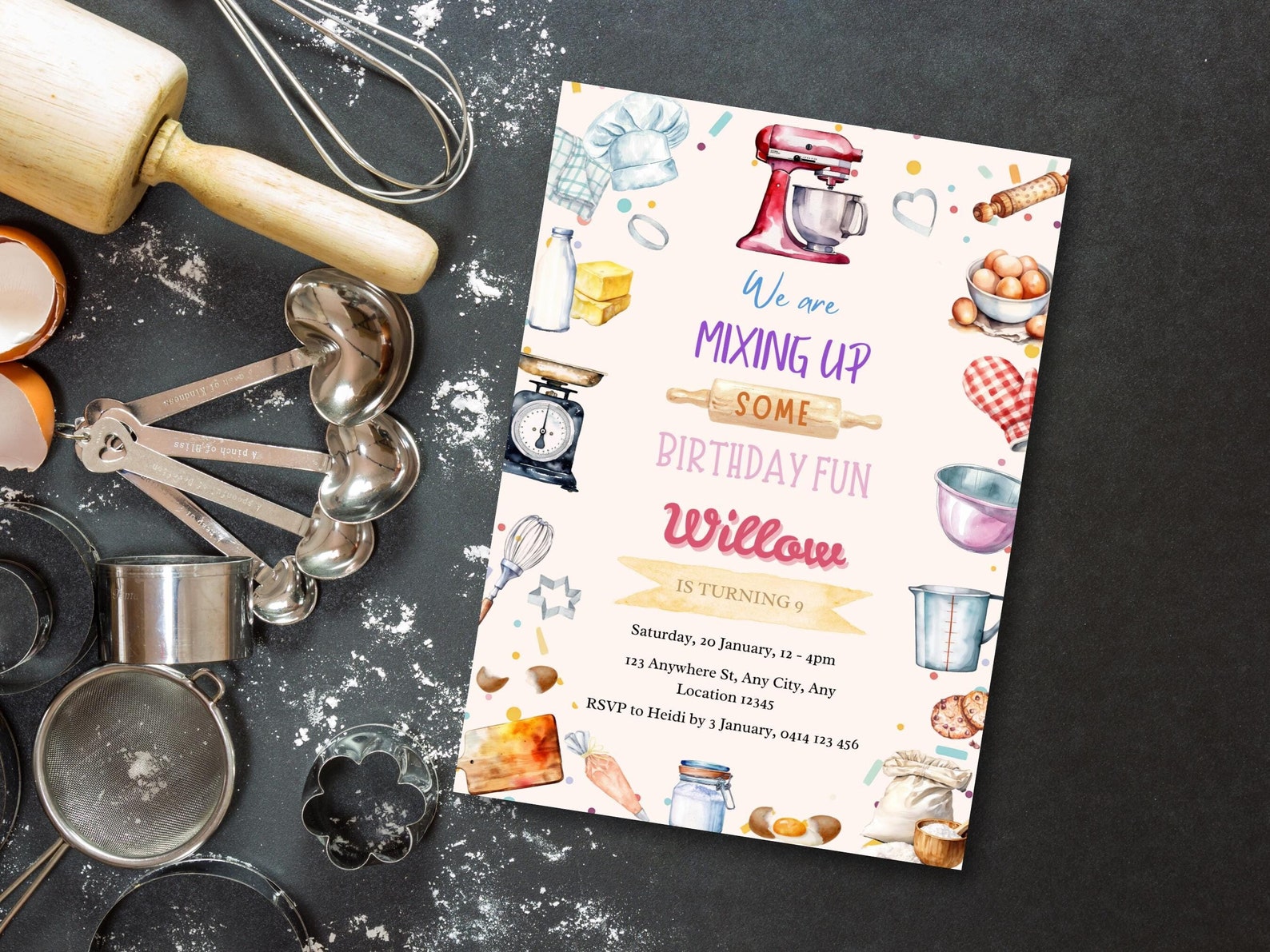 Cooking Party Invitation, Cooking Birthday Invitation, Baking Cooking ...