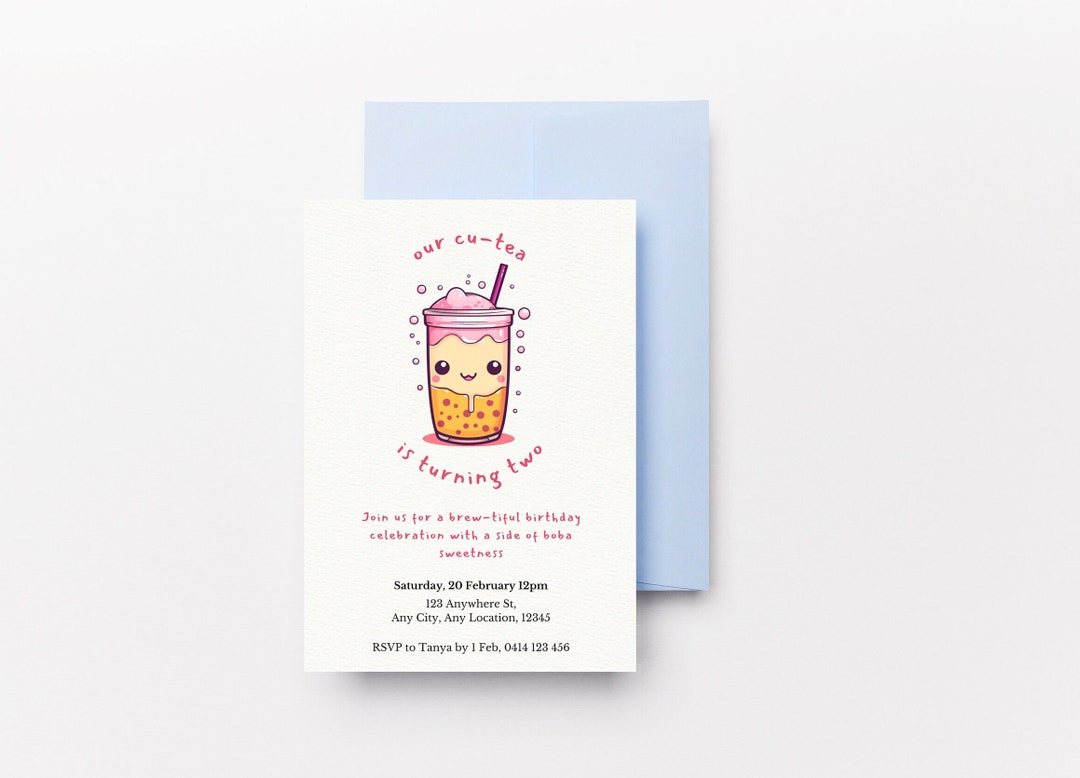 Boba Tea Birthday Party, Bubble Tea Themed Party, Milk Tea Party, Cu ...