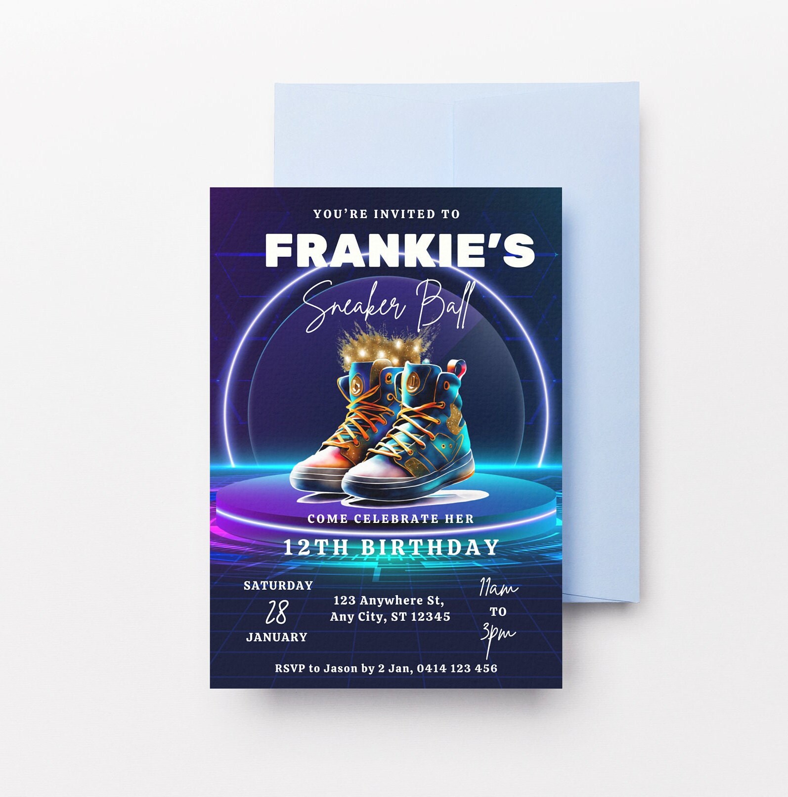 Sneakers Ball Birthday Party Invitation, Sneakers Gala Party Invite ...