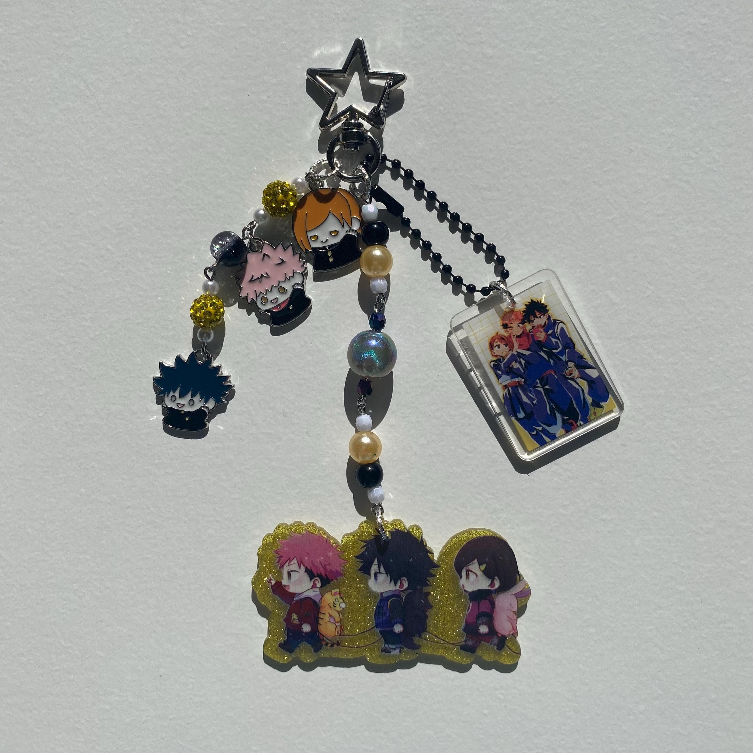 Curse Anime Inspired Beaded Glitter Acrylic Keychains || JJK Keychains ...