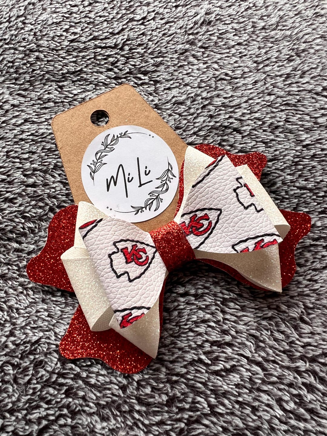 KC Chiefs Inspired Hairbow/ Sports Team Bows - Etsy