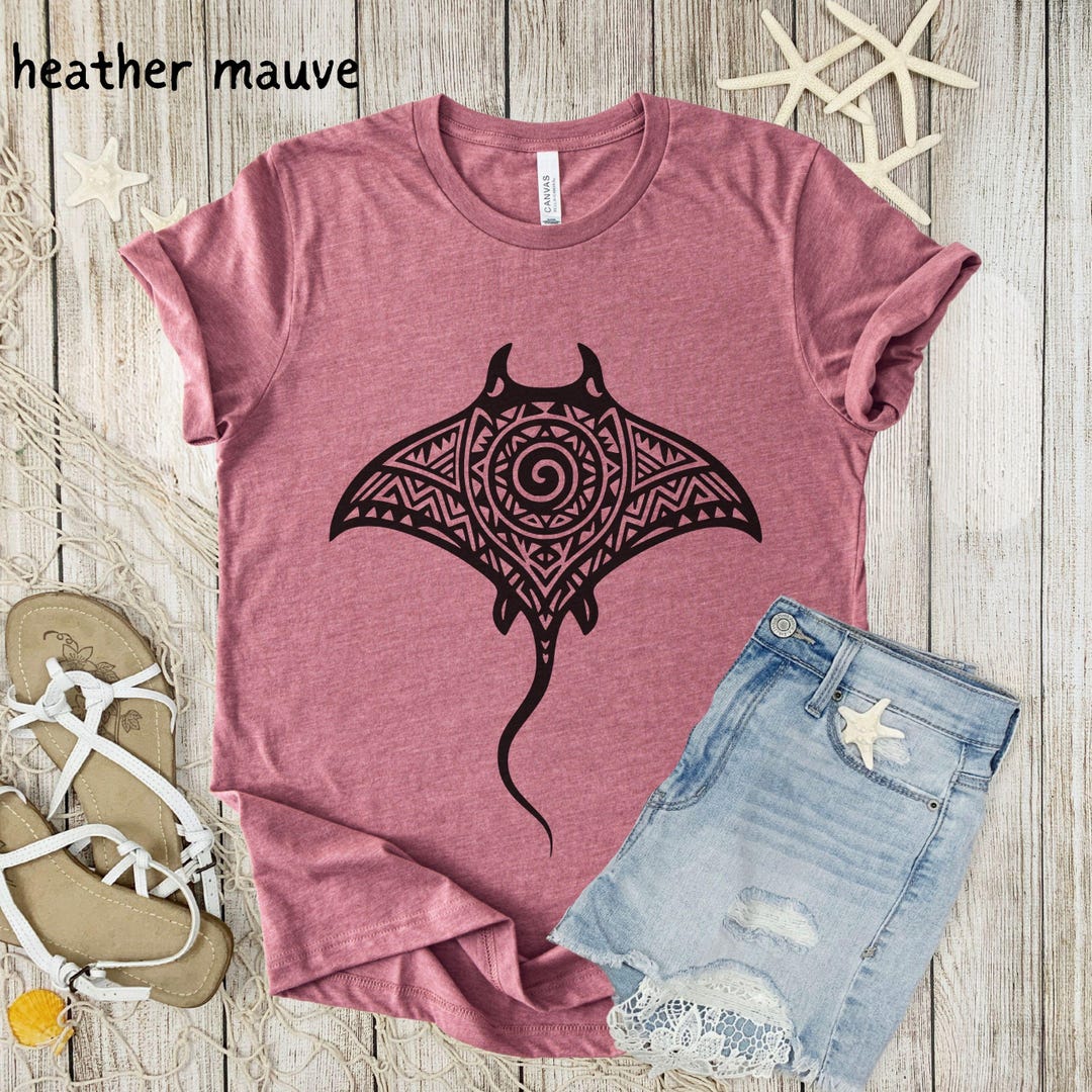 Manta Ray Shirt, Boho Stingray Tshirt, Hawaiian Tribal Art Tee, Sea ...