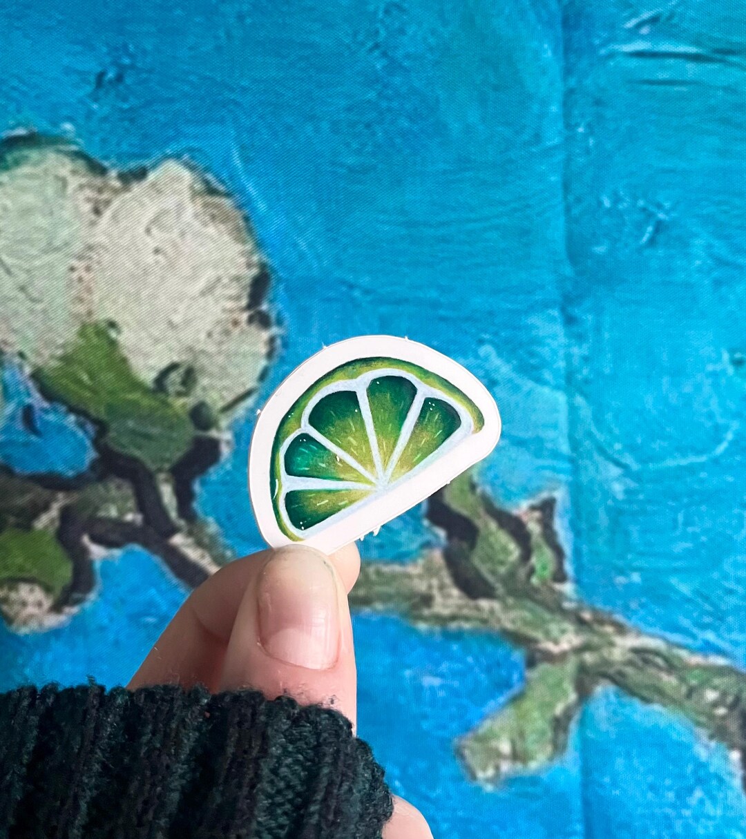 Hand Drawn Vibrant Lime Stickers - Etsy