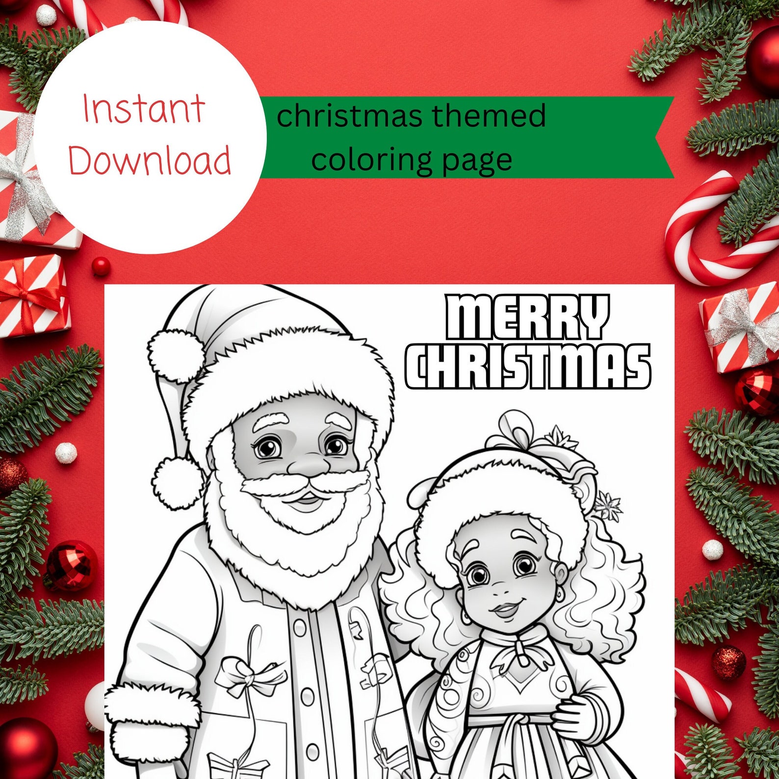 Black Mr. & Mrs. Claus Coloring Page Celebrate Diversity in Holiday ...
