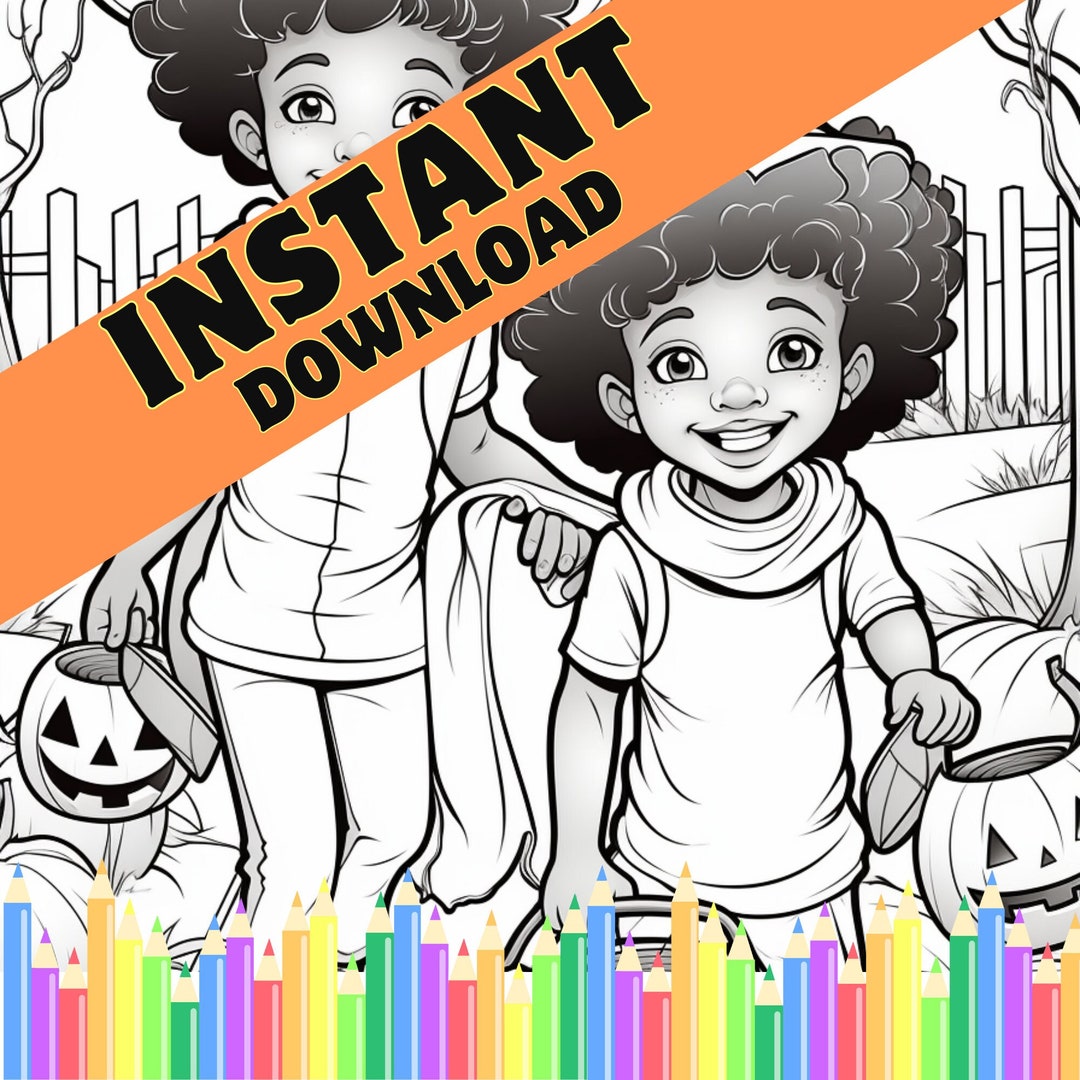 Black Girl Magic Halloween Coloring Page Trick or Treat - Etsy