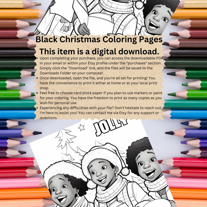 Young Black Girls Caroling Coloring Page Festive Christmas Printable ...