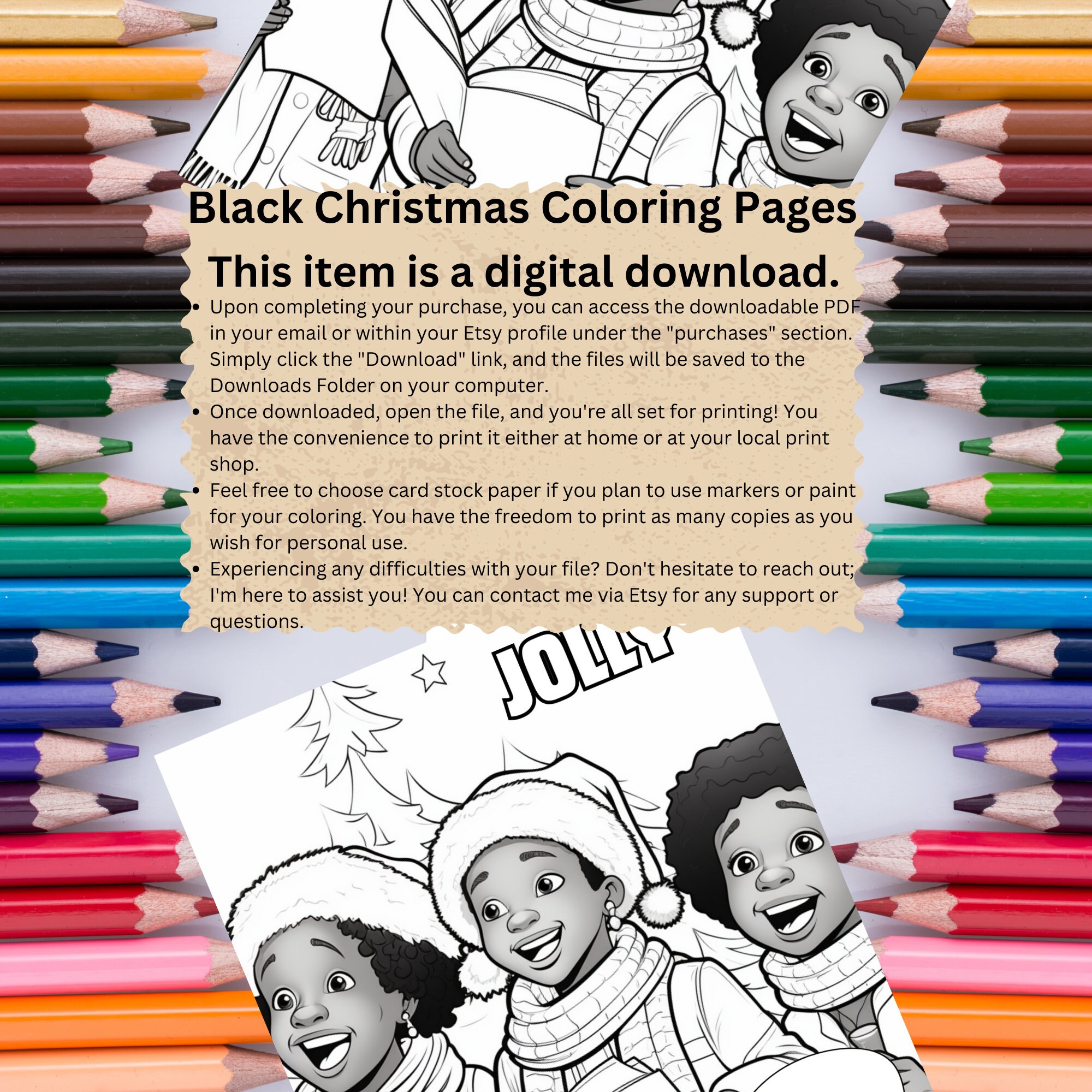 Young Black Girls Caroling Coloring Page Festive Christmas Printable ...
