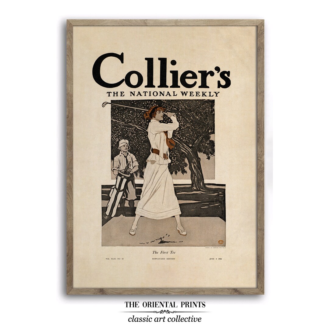 Vintage Eclectic Framed Golf Poster | Eclectic Wall Poster Art ...