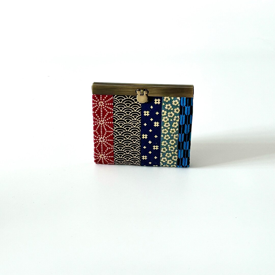 Blue Tone Japanese Traditional Pattern, Patchwork Print Cotton Metal ...