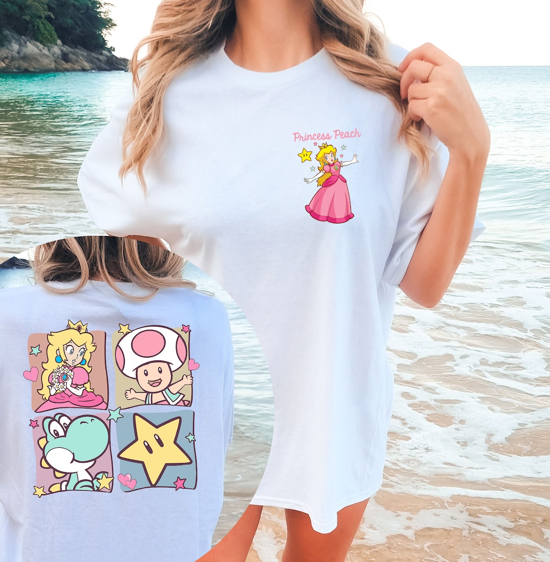 Retro Princess Peach Mario Shirt, Princess Peach Two Sided Shirts ...