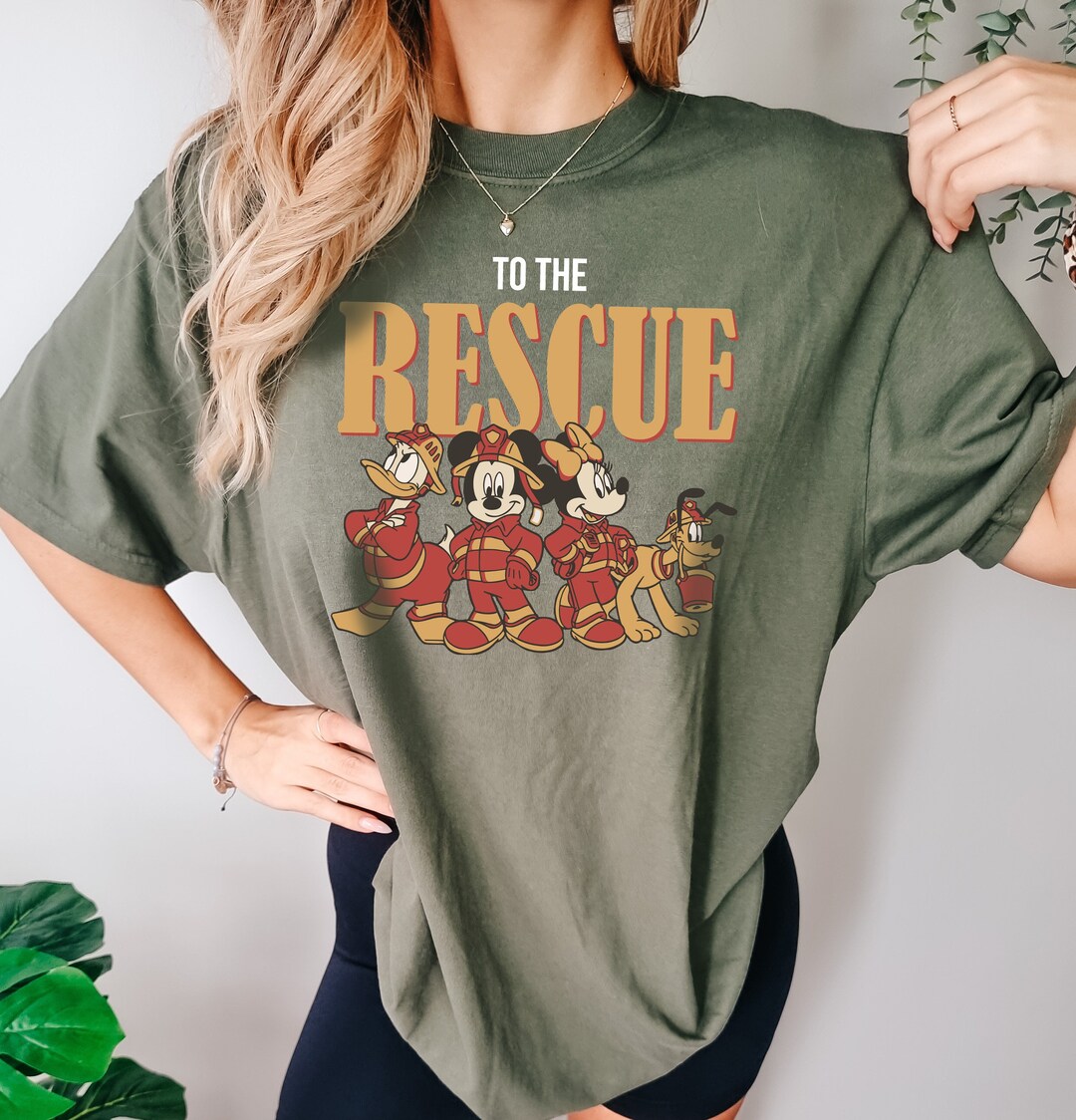 Mickey and Friends Firefighters to the Rescue Shirt, Vintage Disney T ...
