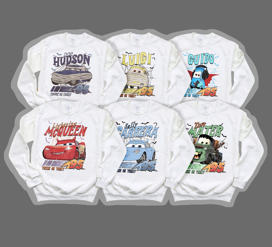 Retro Cars Movie Characters Halloween Shirt, Cars Movie Halloween ...