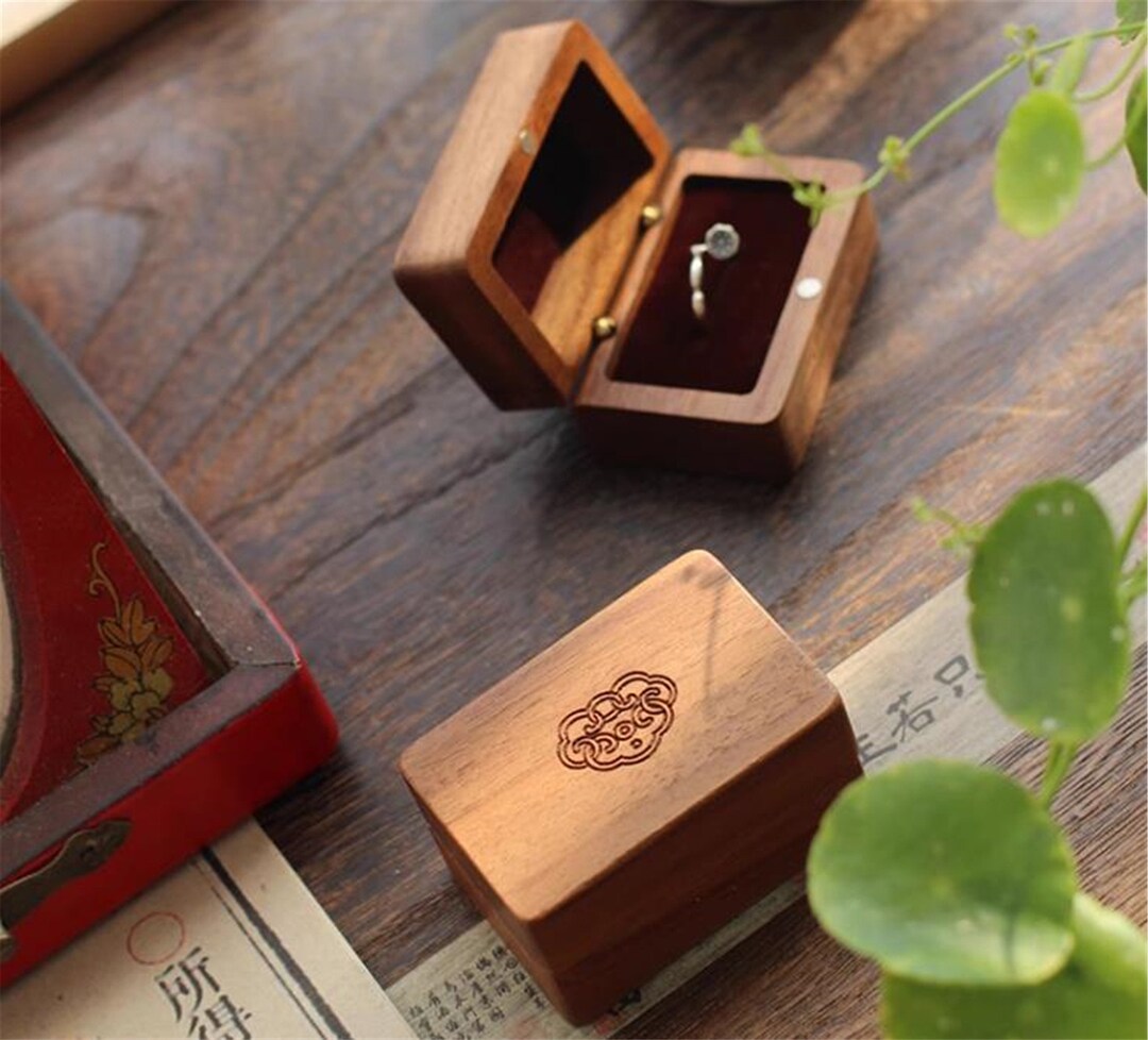Personalized Engraved Wooden Ring Box for Wedding Ceremony - Etsy