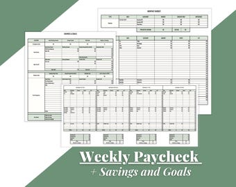 Weekly Paycheck Budget Tracker - Etsy