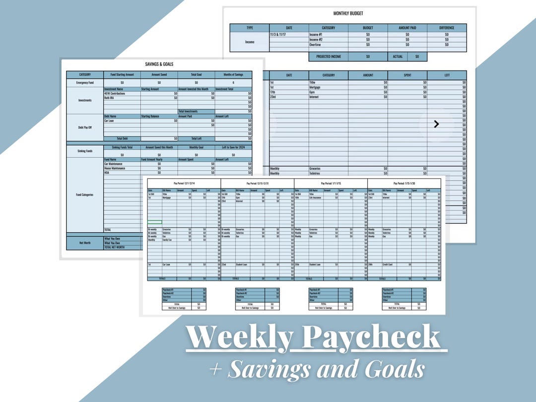Bi-weekly Paycheck Budget Template - Etsy