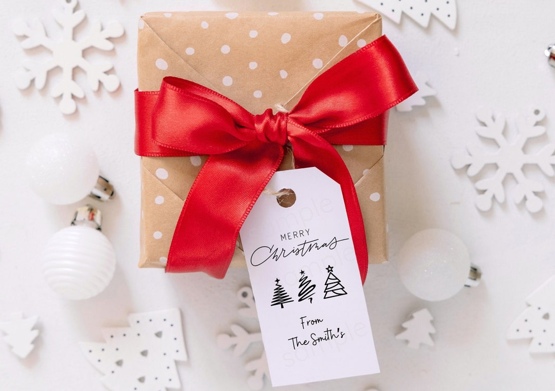 Printable Minimalist Christmas Gift Tag| Edit and Personalize in Canva ...