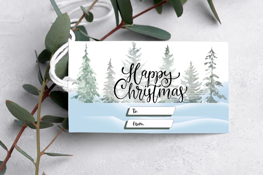 Printable Digital Gift Tags, Winter Wonderland Christmas, Holiday Party ...