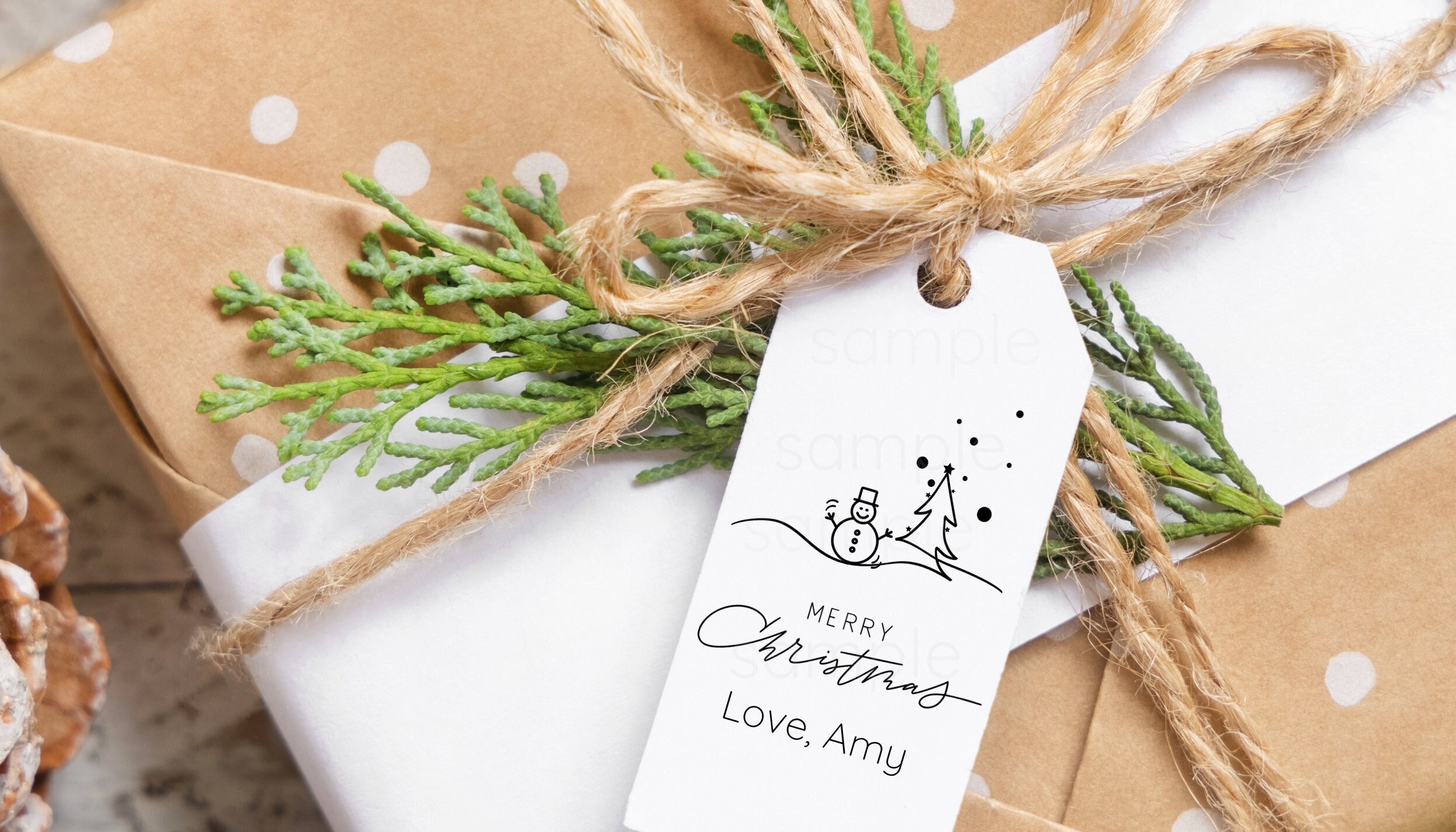 Black and White Printable Minimalist Christmas Gift Tags| Personalize ...