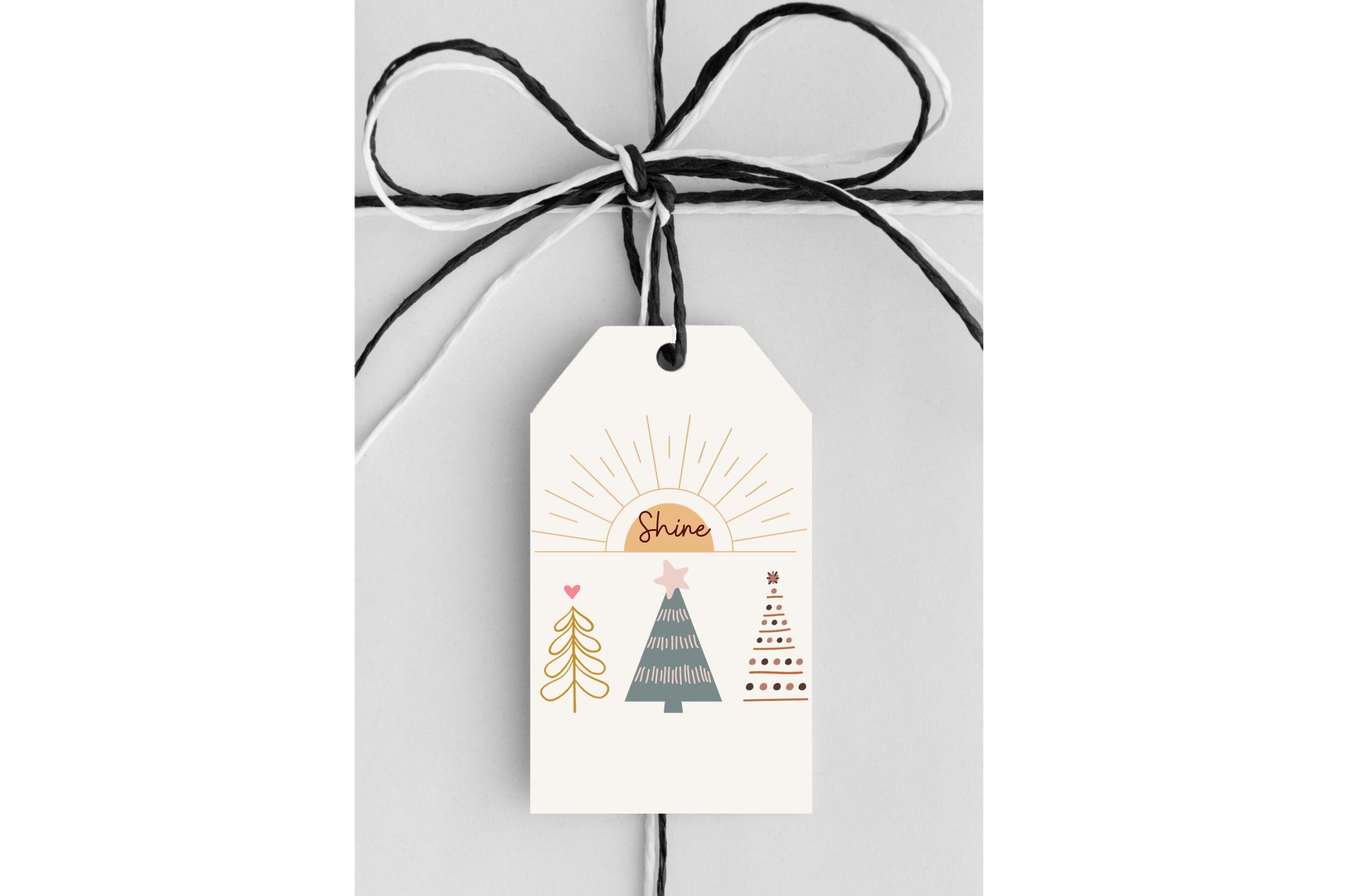 Boho Christmas Gift Tag Bundle Set of 9 Printable Christmas - Etsy