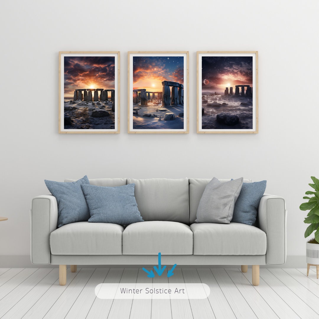 8 Winter Solstice Themed Printables Stonehenge & Countryside Serenity ...