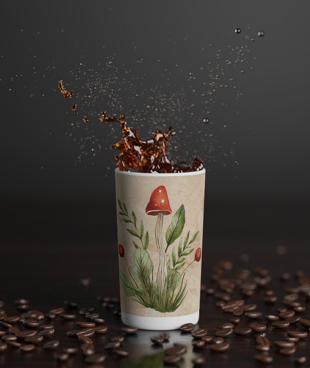 Single Red Mushroom Conical Coffee Mugs 3oz, 8oz, 12oz - Etsy