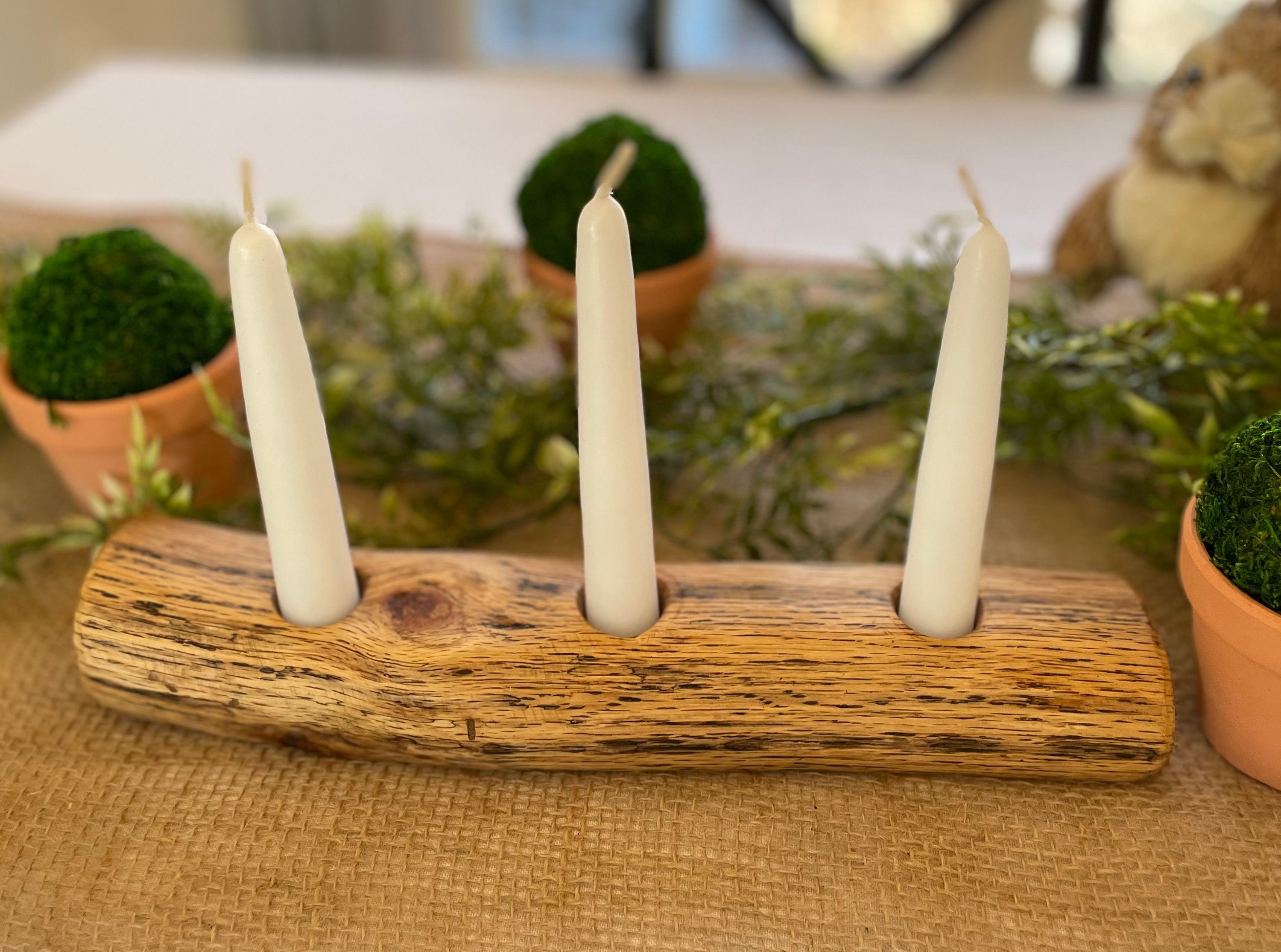 Natural Triple Taper Log - Etsy