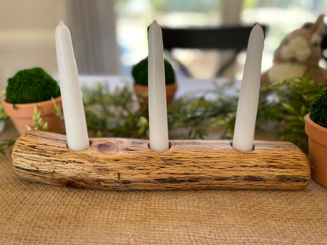 Natural Triple Taper Log - Etsy