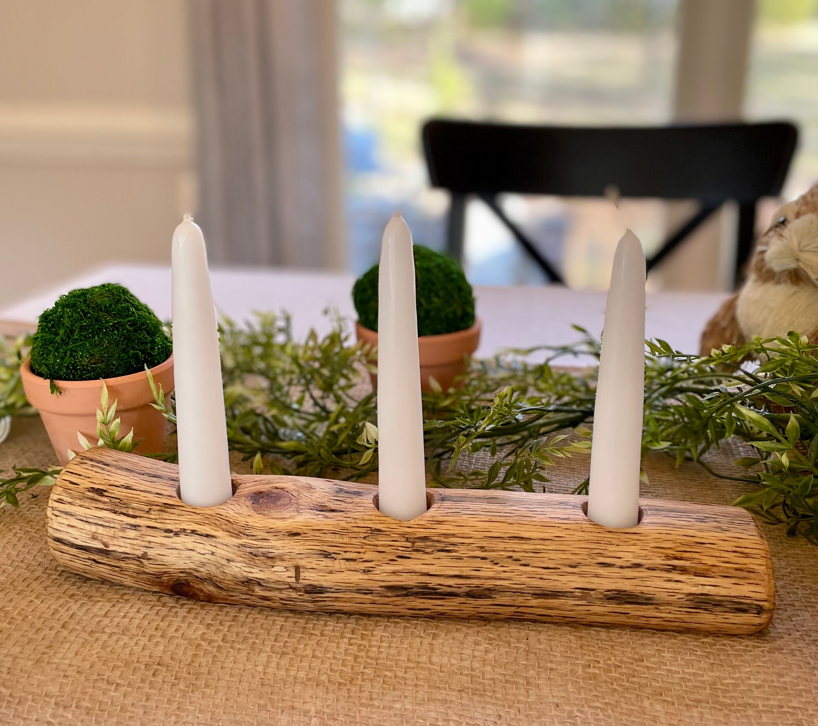 Natural Triple Taper Log - Etsy