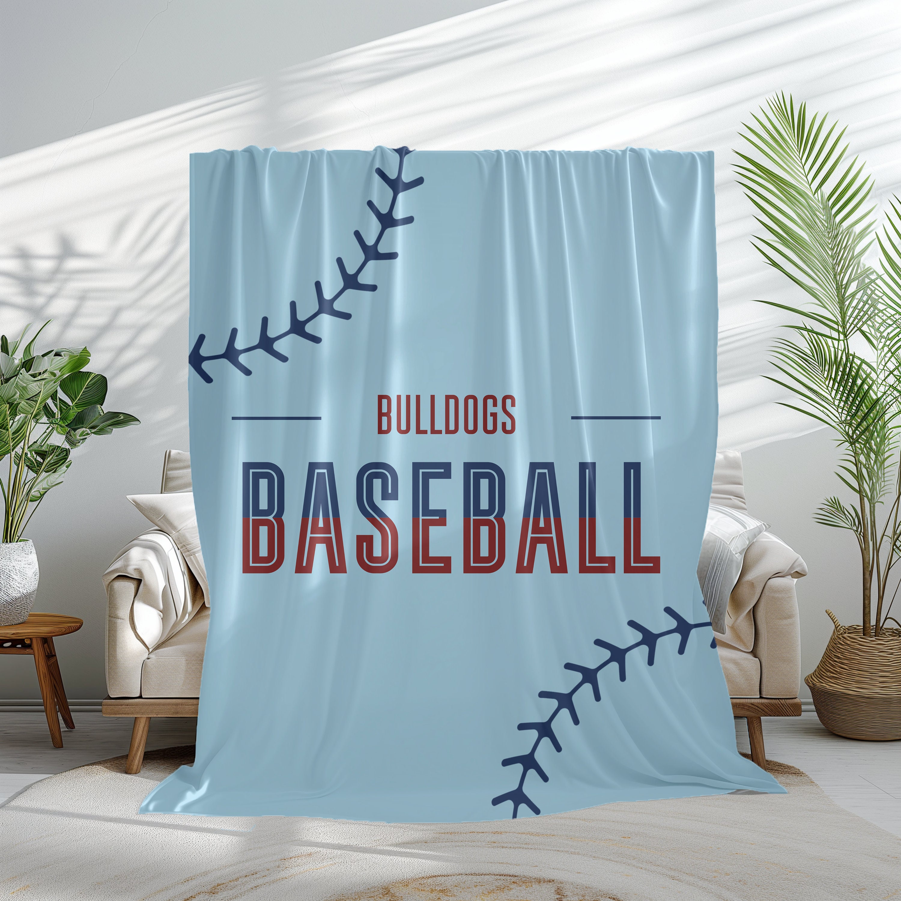 Custom Baseball Team Name Blanket, Baseball Blanket Personalized ...