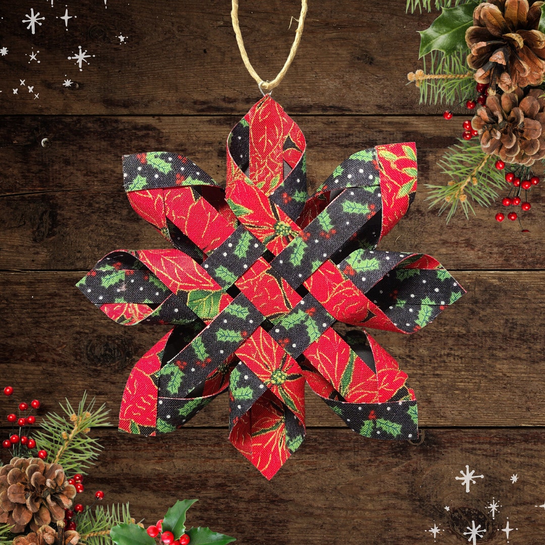Star Fabric Christmas Ornament Decor, Cute Handmade Ornament, Woven ...
